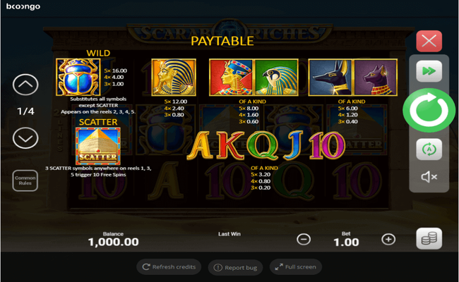 Scarab Riches Slot Review, Bonuses & Free Play (95.3% RTP)