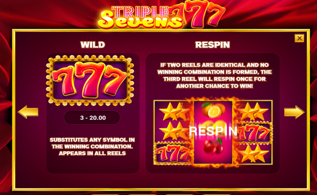 Triple Sevens Slot Review, Bonuses & Free Play (96.37% RTP)