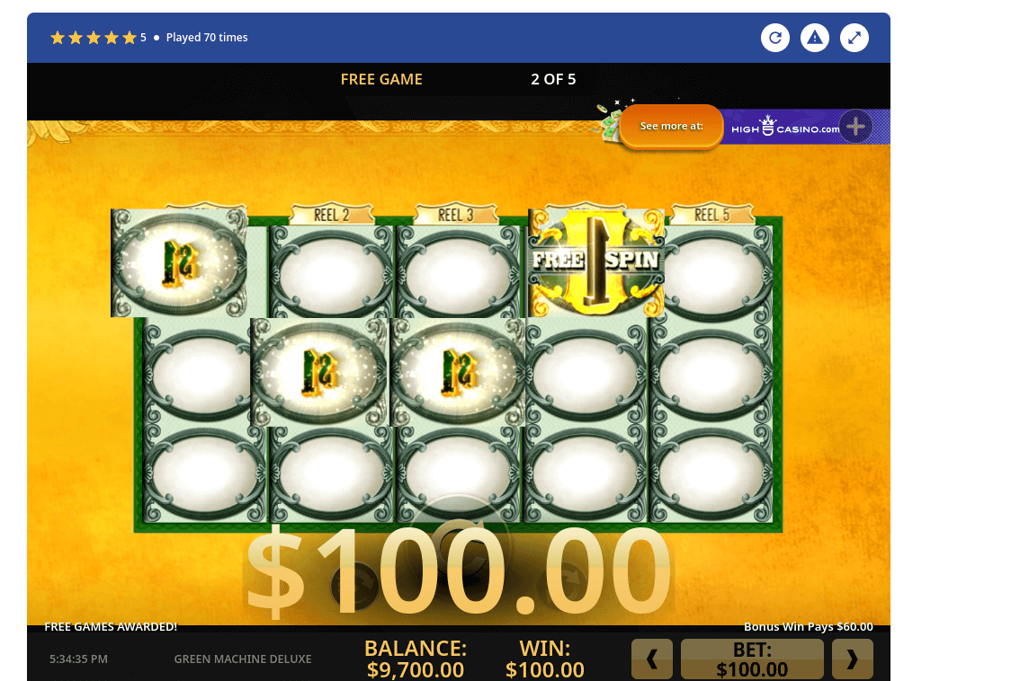 Green Machine Deluxe Slot Review, Bonuses & Free Play (95% RTP)