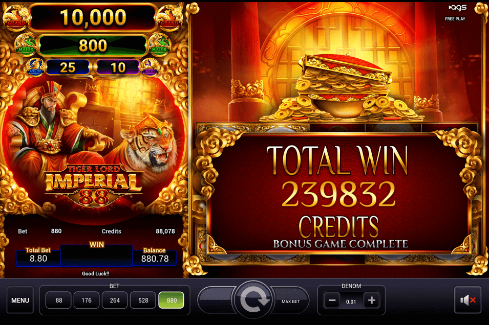 Tiger Lord Imperial 88 Slot Review, Bonuses & Free Play (96.08% RTP)
