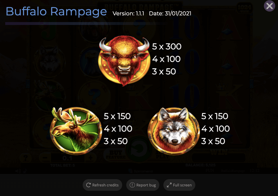 Buffalo Rampage Slot Review, Bonuses & Free Play (96.3% RTP)