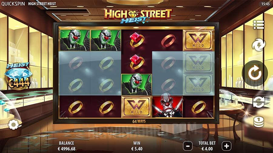 High Street Heist Slot Review, Bonuses & Free Play (96.29% RTP)