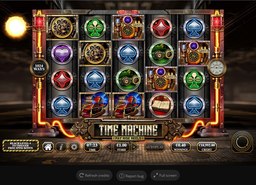 Time Machine Pay Rise Reels Slot Review, Bonuses & Free Play (95.5% RTP)