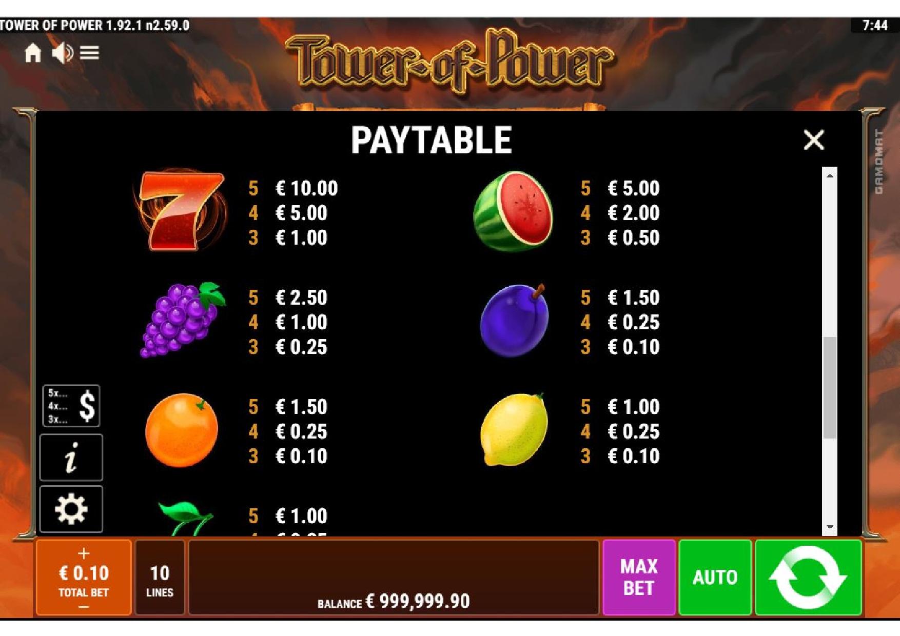 Tower of Power Slot Review, Bonuses & Free Play (96.1% RTP)