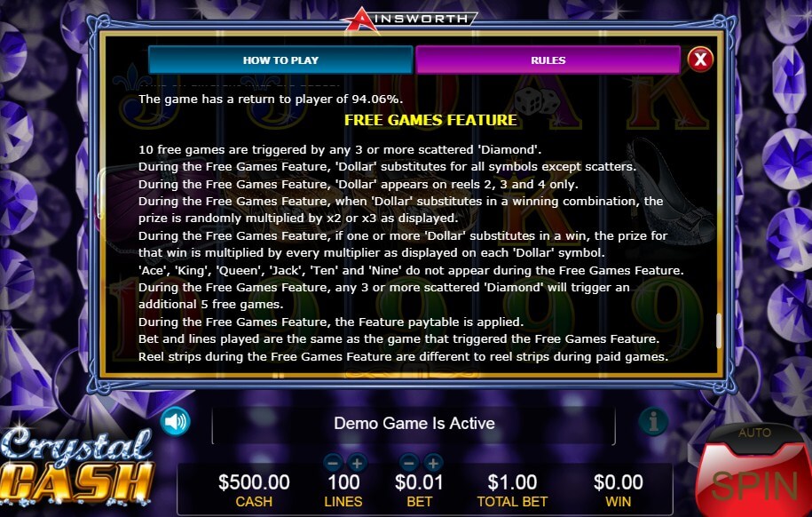 Crystal Cash Slot Review, Bonuses & Free Play (94.06% RTP)