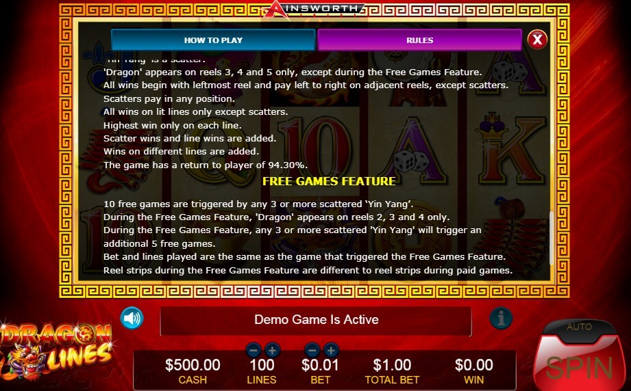 Dragon Lines Slot Review, Bonuses & Free Play (94.3% RTP)