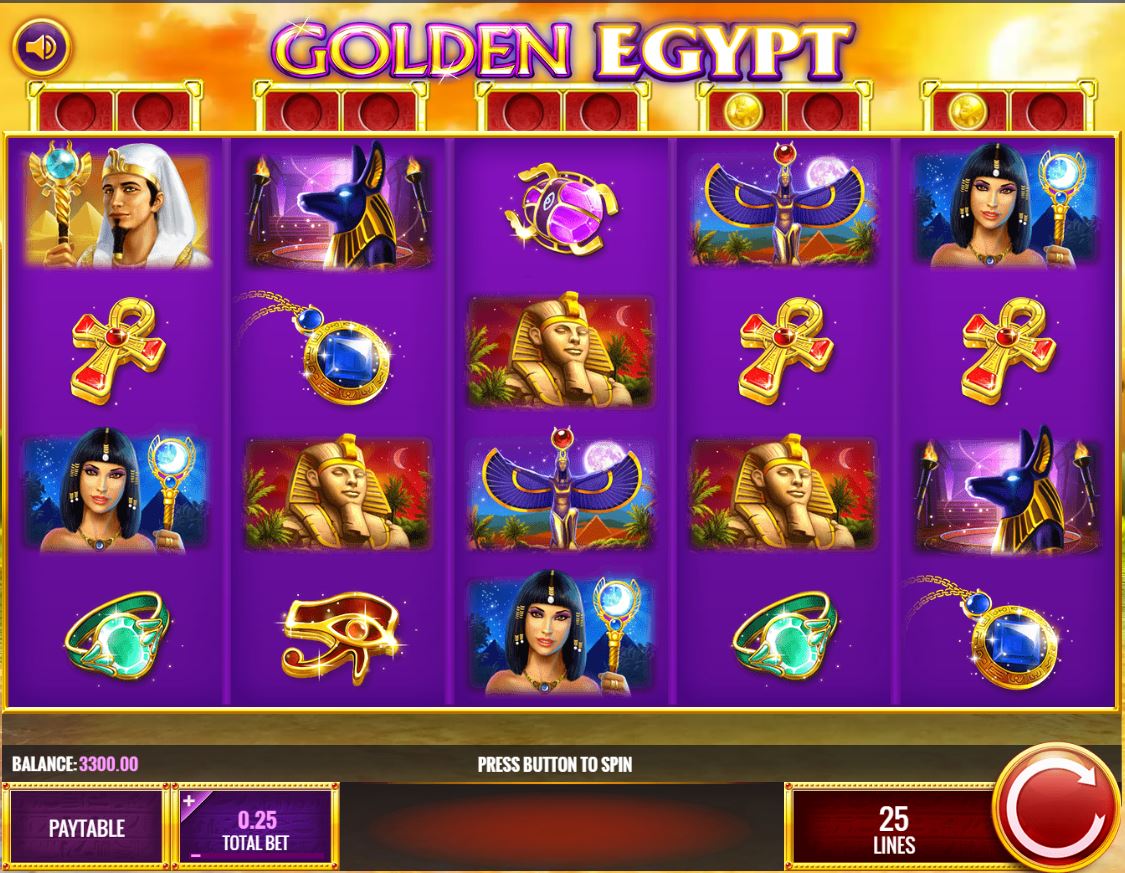 Golden Egypt Slot Review, Bonuses & Free Play (96.19% RTP)