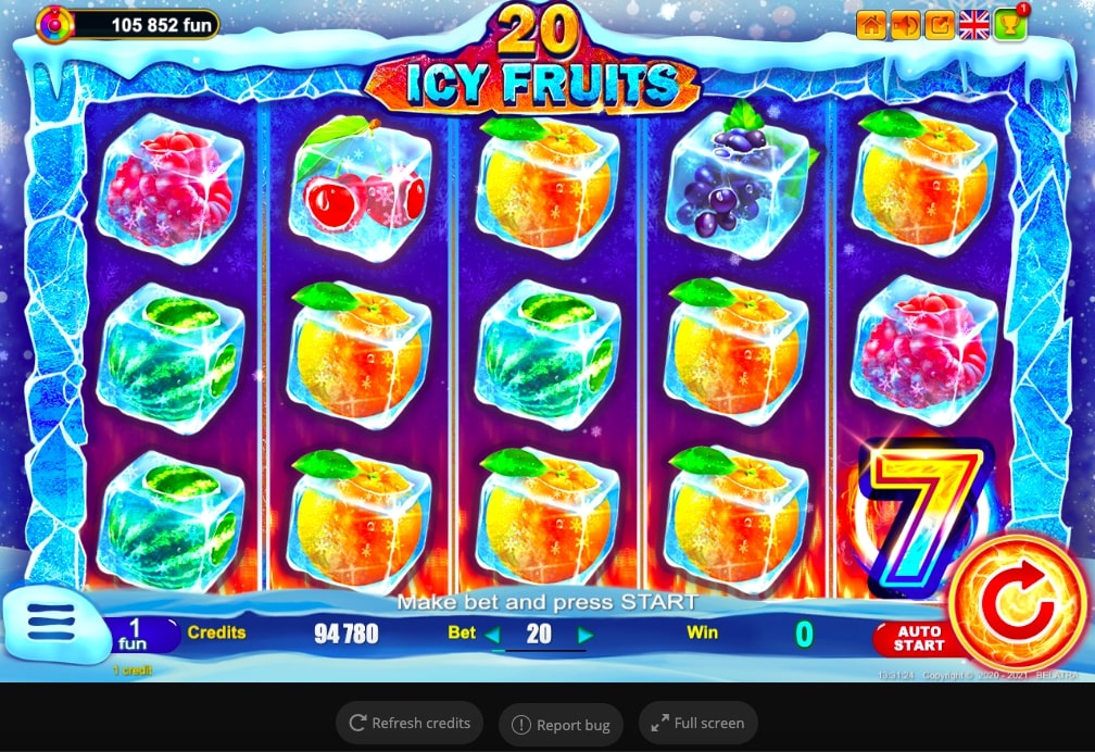 20 Icy Fruits Slot Review, Bonuses & Free Play (95.66% RTP)