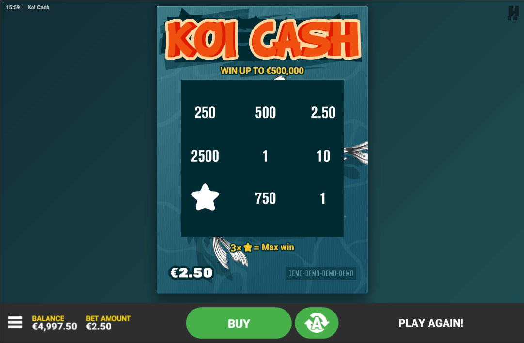 Koi Cash Review, Bonuses & Free Play (71.76% RTP)