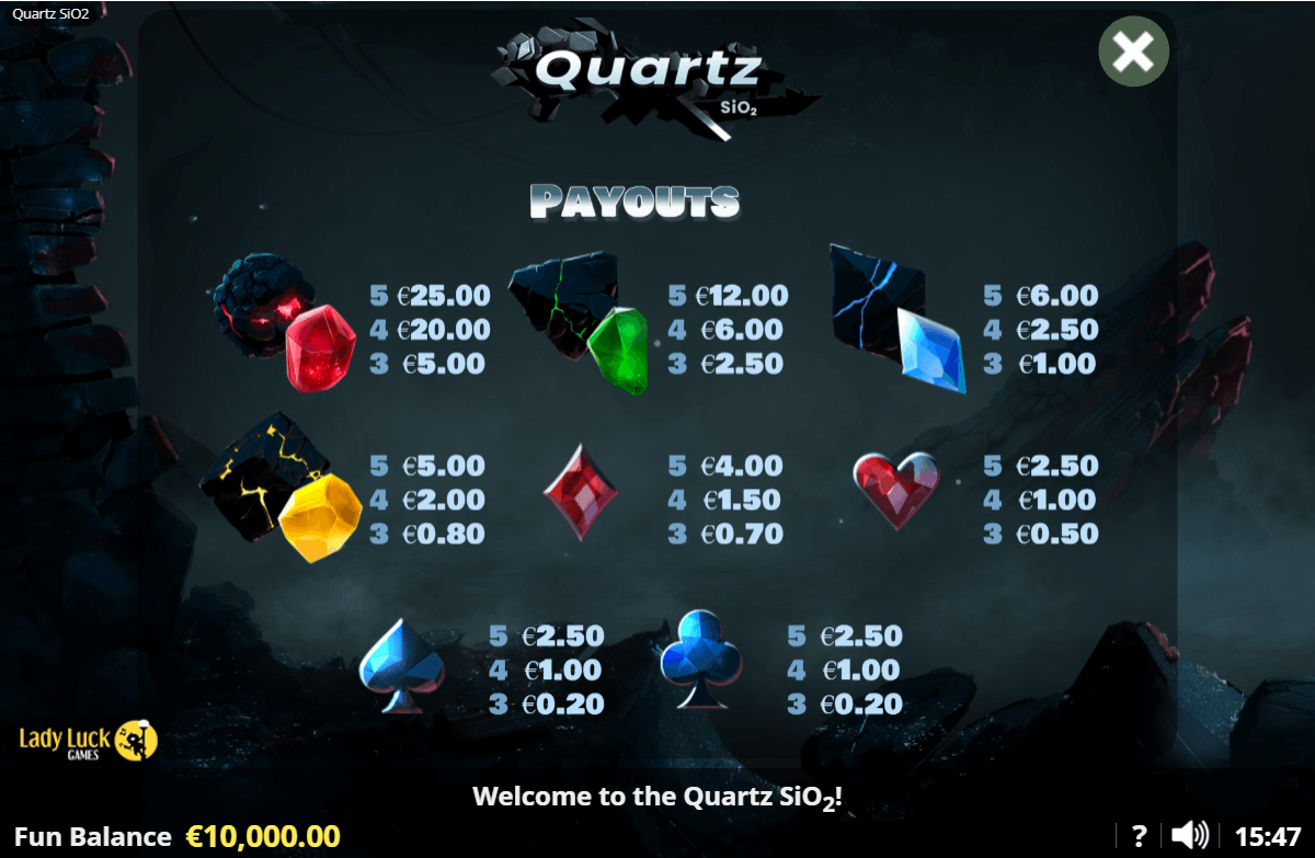 Quartz SiO2 Slot Review, Bonuses & Free Play (95.9% RTP)