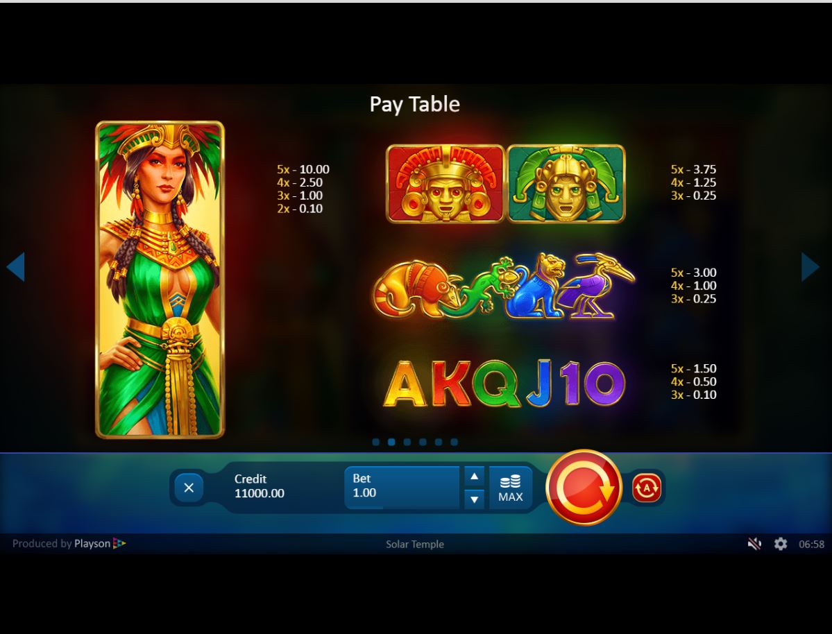 Solar Temple Slot Review, Bonuses & Free Play